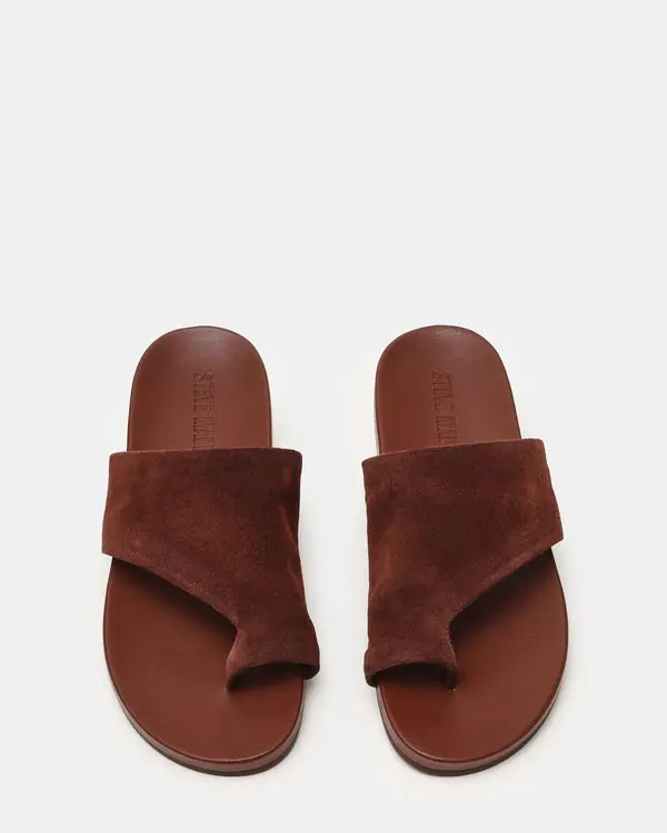 Steve Madden Suede Thong Sandals - Brown Suede