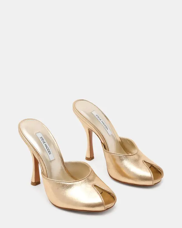 Steve Madden Jules Mule Heels - Gold