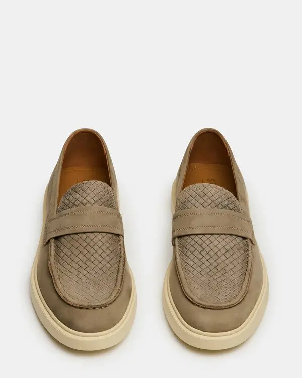 Steve Madden Paul Woven Slip-on Loafers - Grey