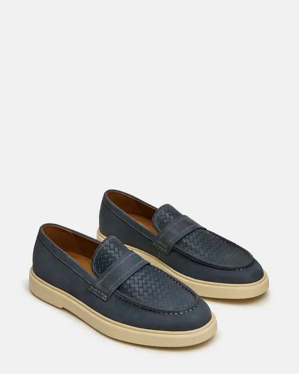 Steve Madden Paul Slip-on Loafers With Woven Detail - Blue