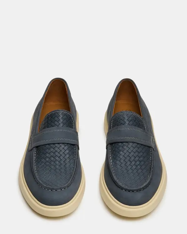 Steve Madden Paul Slip-on Loafers With Woven Detail - Blue