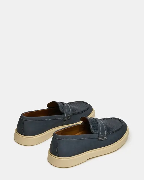 Steve Madden Paul Slip-on Loafers With Woven Detail - Blue