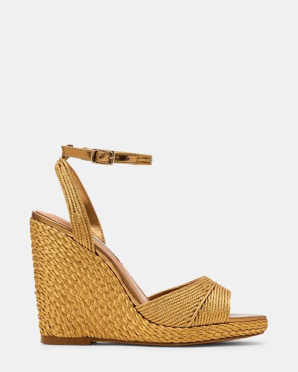 Steve Madden Devin Espadrille Sandals - Bronze Raffia