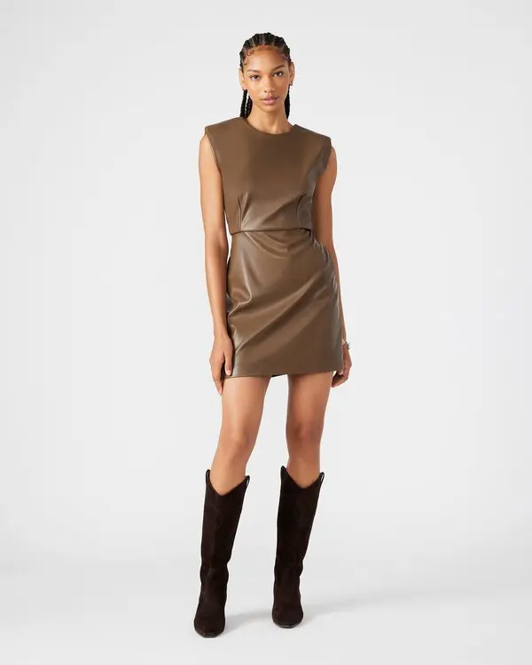 Steve Madden Belen Sleeveless Faux Leather Mini Dress