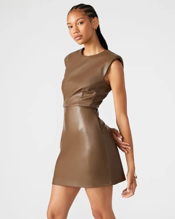 Steve Madden Belen Sleeveless Faux Leather Mini Dress