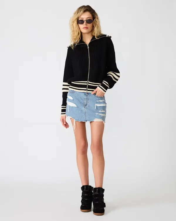 Steve Madden Dara Sweater Long Sleeve Sweaters Tops - Black