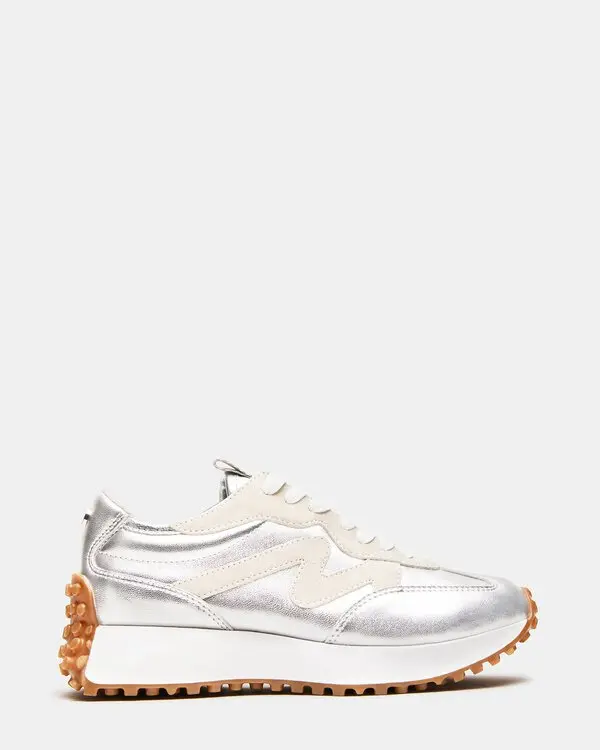 Steve Madden Campo Lace-up Sneakers - Silver