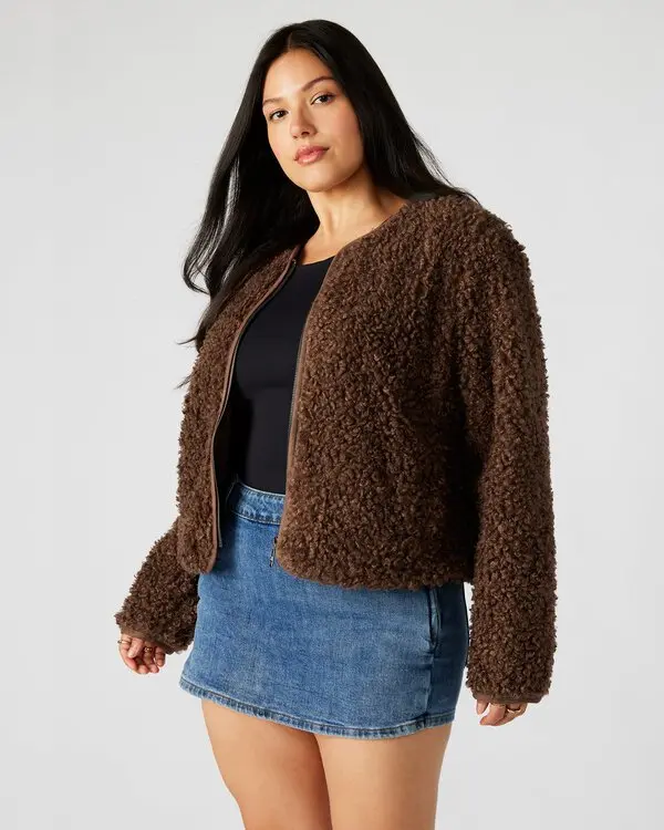 Steve Madden Teddy Jacket Long Sleeve Sherpa Jackets & Coats
