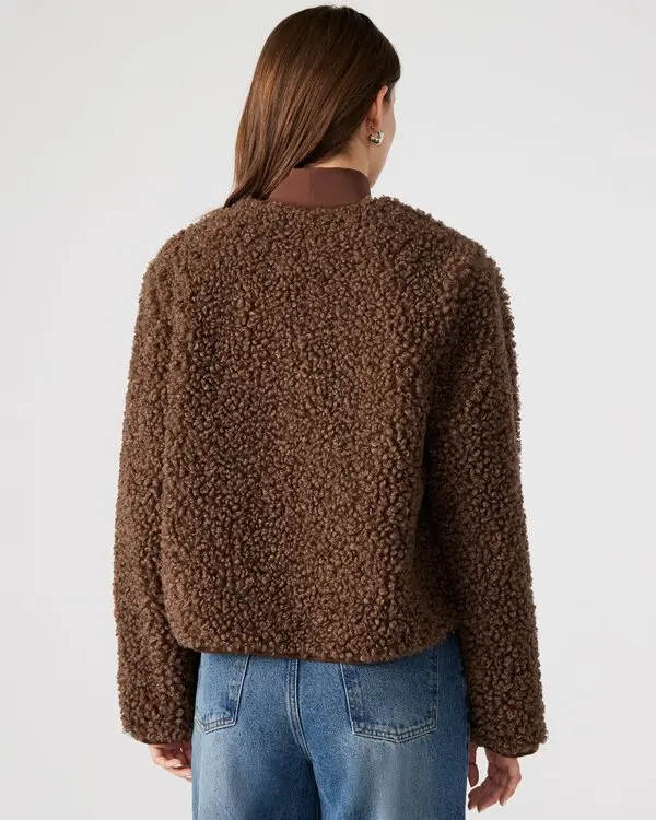 Steve Madden Teddy Jacket Long Sleeve Sherpa Jackets & Coats