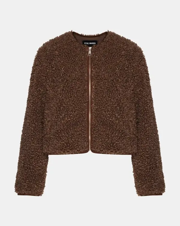 Steve Madden Teddy Jacket Long Sleeve Sherpa Jackets & Coats
