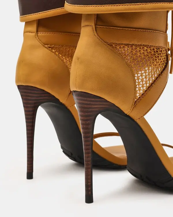 Steve Madden Casella Lug Lace-up Heels - Wheat