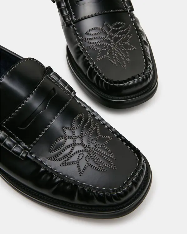 Steve Madden Ennis Embossed Leather Slip-on Loafers
