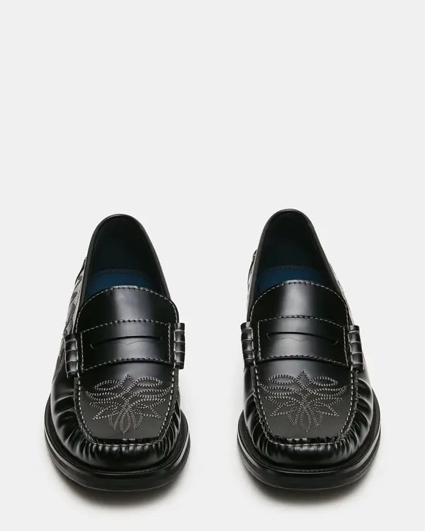 Steve Madden Ennis Embossed Leather Slip-on Loafers