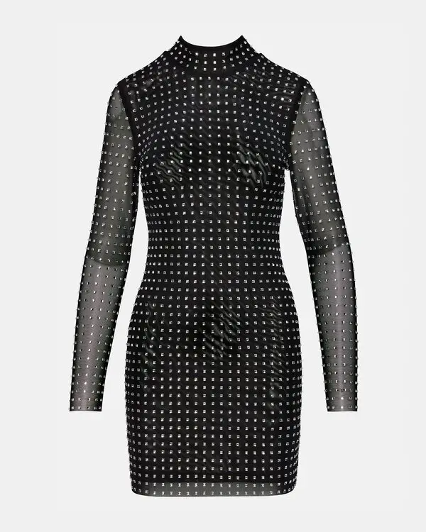 Steve Madden Krista Dress Long Sleeve Mesh Dresses