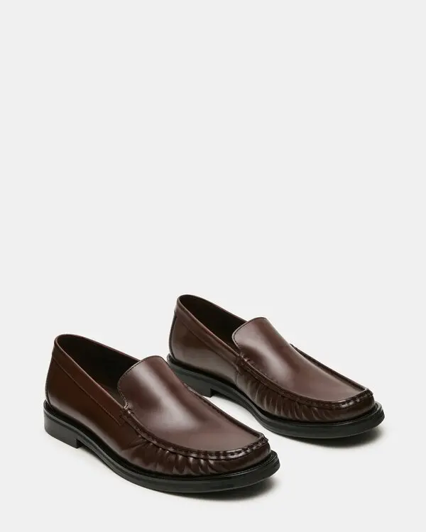 Steve Madden Celestino Leather Slip-on Loafers With Square Toe