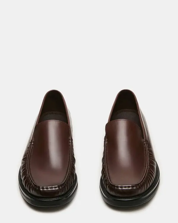 Steve Madden Celestino Leather Slip-on Loafers With Square Toe