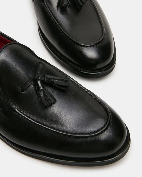 Steve Madden Ezzo Leather Slip-on Loafers With Tassel Detail