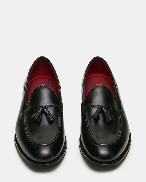 Steve Madden Ezzo Leather Slip-on Loafers With Tassel Detail