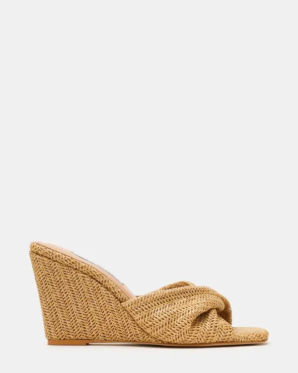 Steve Madden Laelia Mule Sandals - Natural Raffia