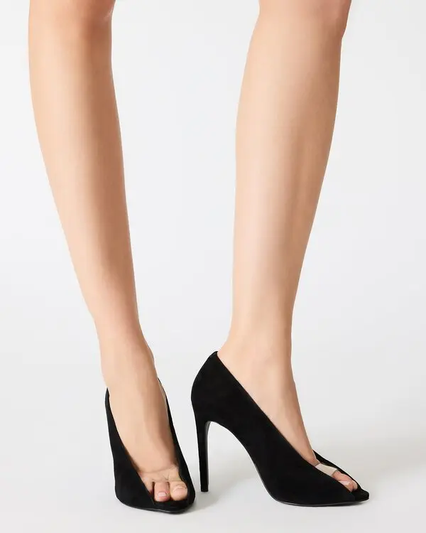 Steve Madden Santino Peep Toe Stiletto Heels - Red Suede
