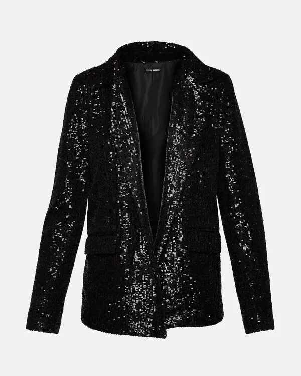 Steve Madden Payton Sequin Blazer Long Sleeve Blazers Jackets & Coats