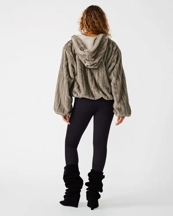 Steve Madden Mavis Jacket Long Sleeve Faux Fur Jackets & Coats