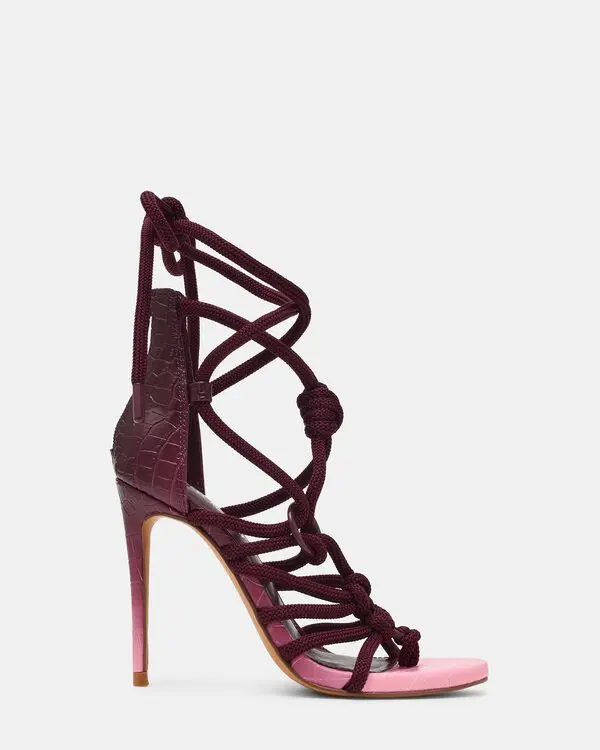 Steve Madden Catnyss Thong Heels With Rope Detailing - Pink Multi