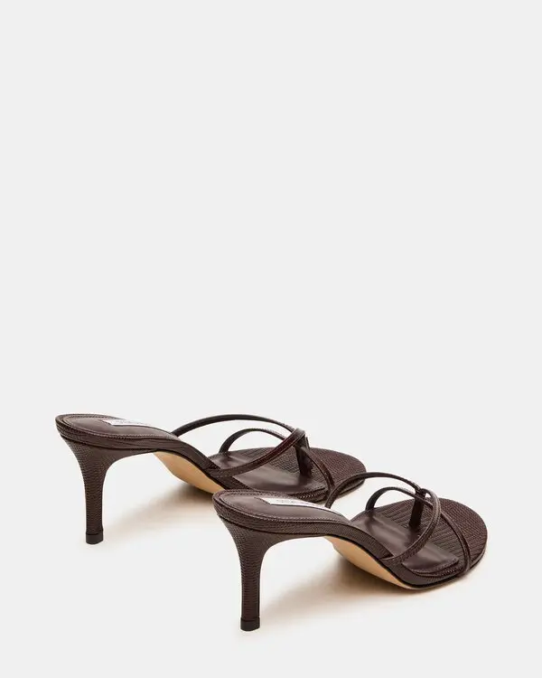 Steve Madden Clari Dark Cherry Leather Thong Heels