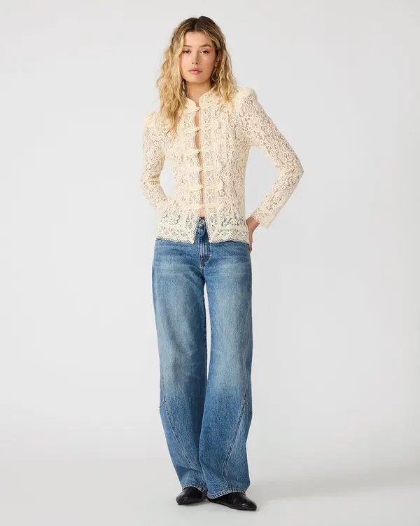 Steve Madden Aberdeen Top Long Sleeve Button Up Tops