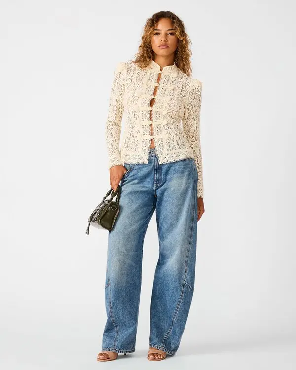 Steve Madden Aberdeen Top Long Sleeve Button Up Tops