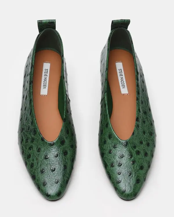Steve Madden Swanky Ostrich Pointed Toe Flats