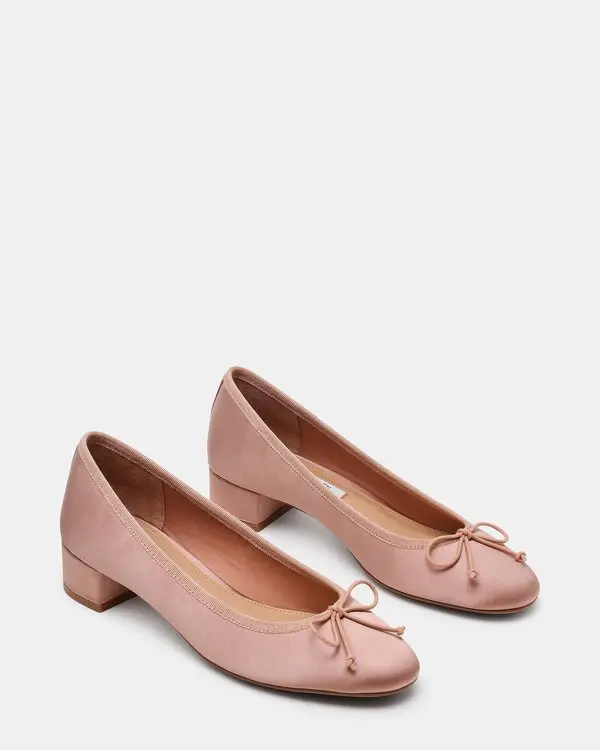 Steve Madden Steffi Block Heels - Blush Satin