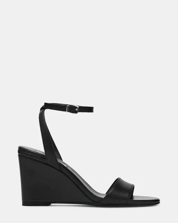 Steve Madden Myka Wedge Sandals - Black