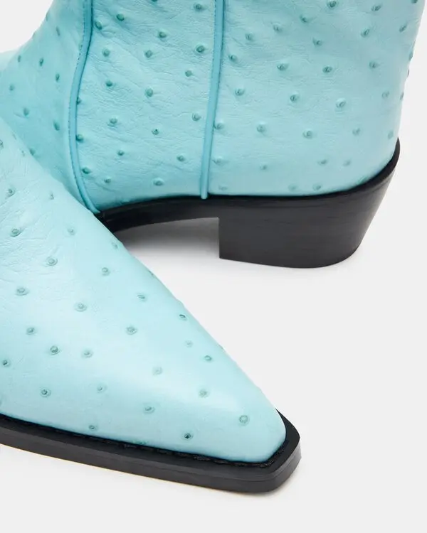 Steve Madden Vinny Ostrich Block Heel Booties