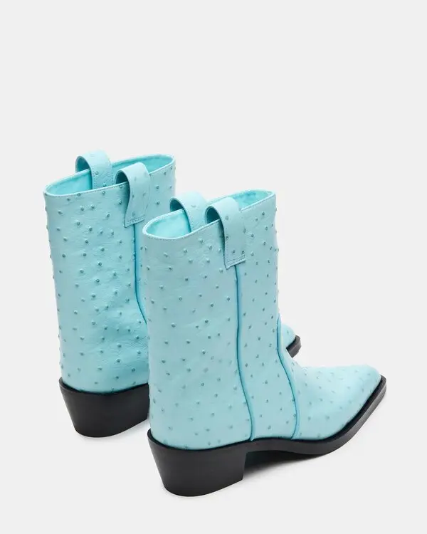 Steve Madden Vinny Ostrich Block Heel Booties