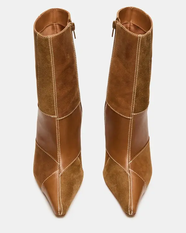 Steve Madden Trial Vintage Tan Patchwork Ankle Booties