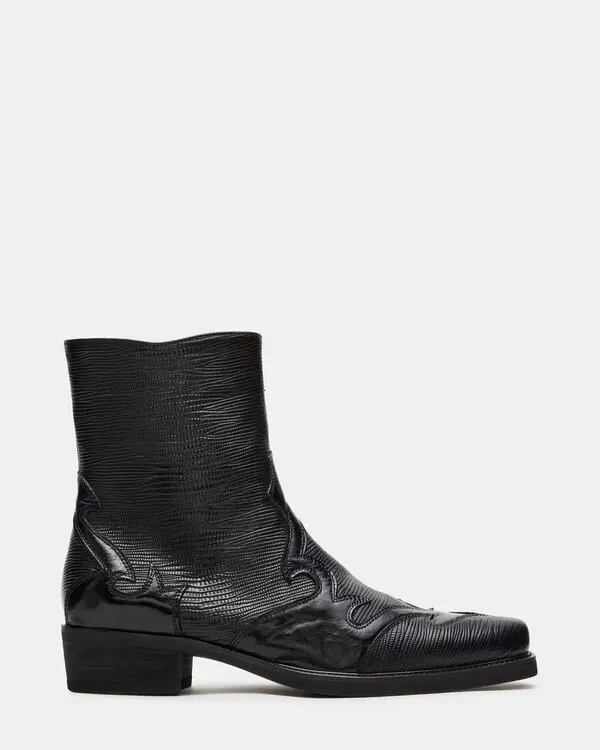 Steve Madden Serrano Ankle Boots - Black Lizard