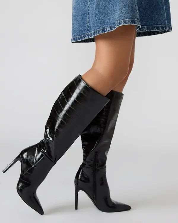Steve Madden Nitro Spotted Leopard Knee High Boots