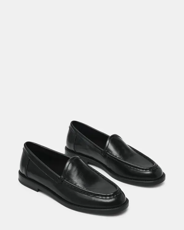 Steve Madden Drayce Leather Loafers - Black