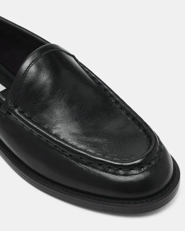 Steve Madden Drayce Leather Loafers - Black