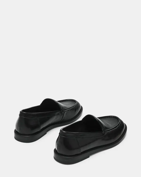 Steve Madden Drayce Leather Loafers - Black