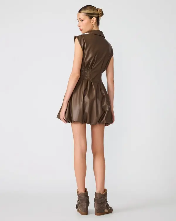 Steve Madden Dyanne Faux Leather Zip-front Mini Dress - Coco