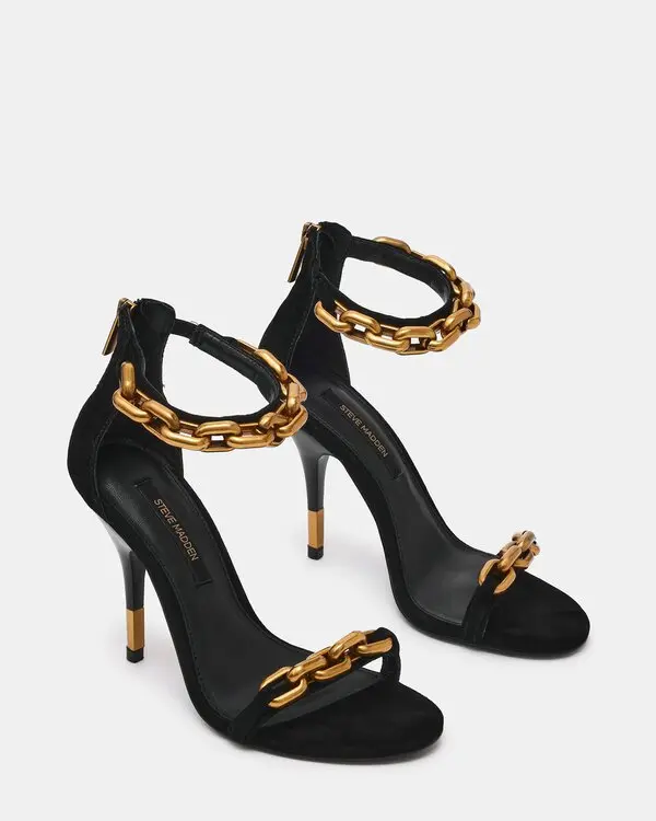 Steve Madden Gold Chain Detail High Heel Sandals