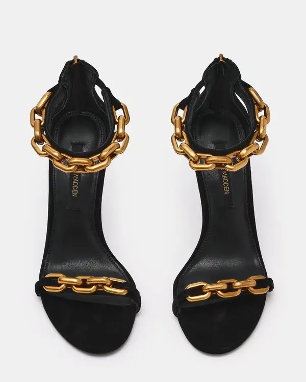 Steve Madden Gold Chain Detail High Heel Sandals