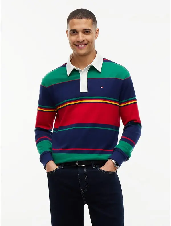 Tommy Hilfiger Regular Fit Bold Striped Rugby Polo