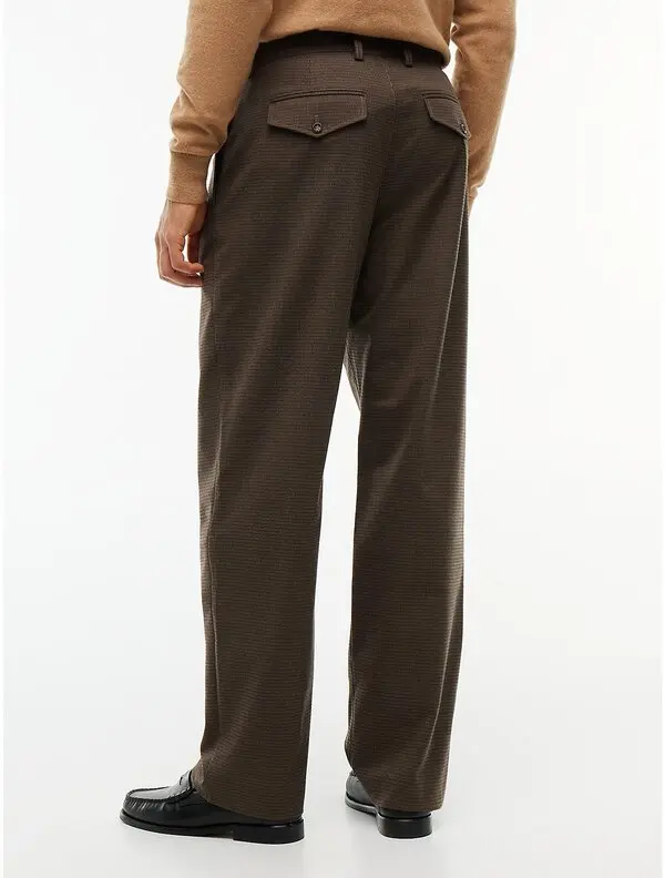 Tommy Hilfiger Relaxed Fit Pleated Houndstooth Trousers