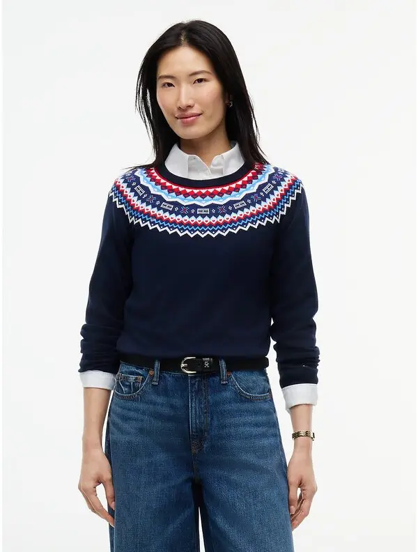 Tommy Hilfiger Fair Isle Crewneck Sweater - Navy