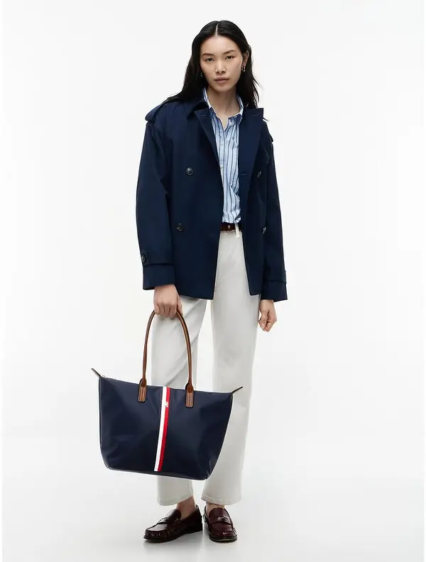 Tommy Hilfiger Monogram Signature Stripe Tote Bag