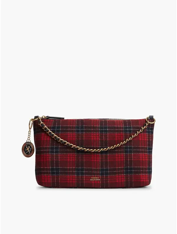 Tommy Hilfiger Plaid Melton Wool-blend Mini Bag