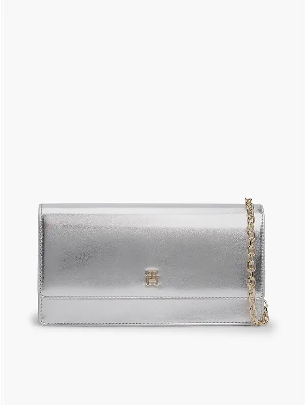 Tommy Hilfiger Metallic Chain Strap Wallet - Silver